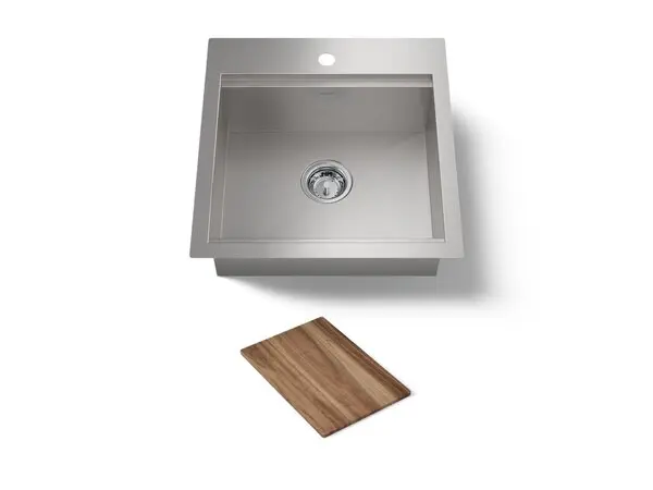 KOHLER Lyric Workstation 20-1/2" Top-/under-mount Single-bowl Bar Sink - One-color