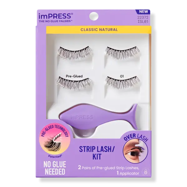 Kiss Impress Pre-glued Strip Lashes Kit Classic Natural - One-color