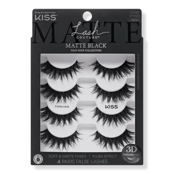 Kiss Lash Couture Matte Black False Eyelashes - One-color
