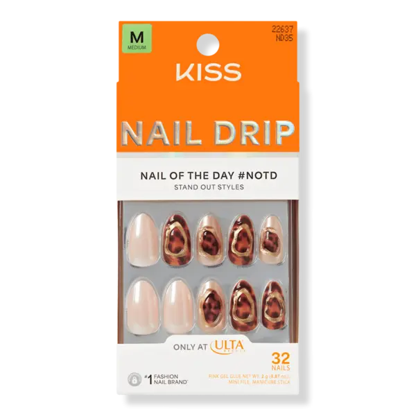 Kiss Drip Press On Nails - Lively Whisper