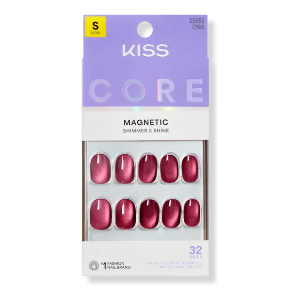 Kiss Core Magnetic Short Round Press On Nails - Flaming