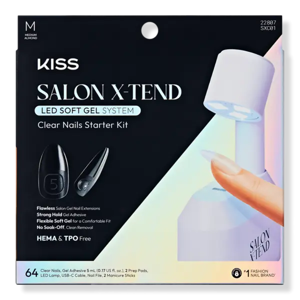 Kiss Salon X-tend Press On Nails Led Gel Nail Kit - One-color