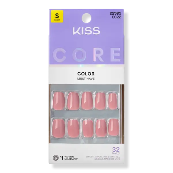 Kiss Core Color Short Squoval Press On Nails - Felicity