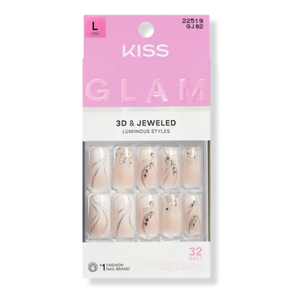 Kiss Glam Jeweled Press On Nails - Wrapped In Beauty