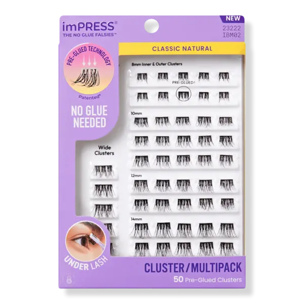 Kiss Impress Multipack Pre-glued Lash Clusters Kit Classic Natural - One-color