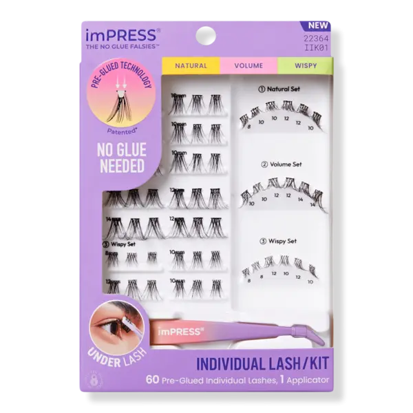 Kiss Impress Individual Pre-glued Lash Clusters Kit - One-color
