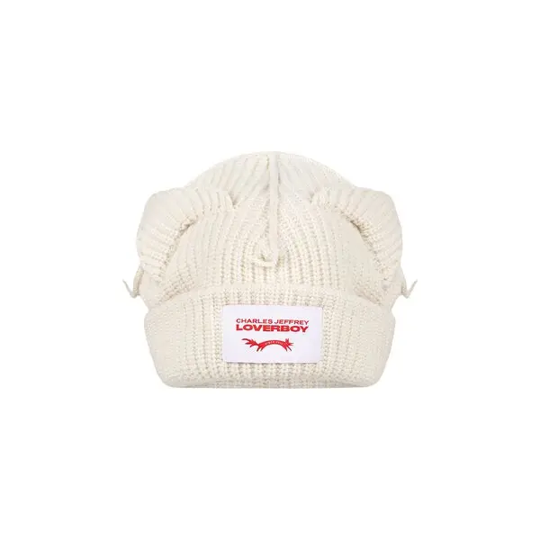 CHARLES JEFFREY Supersized Chunky Ears Beanie 'ecru - Tan