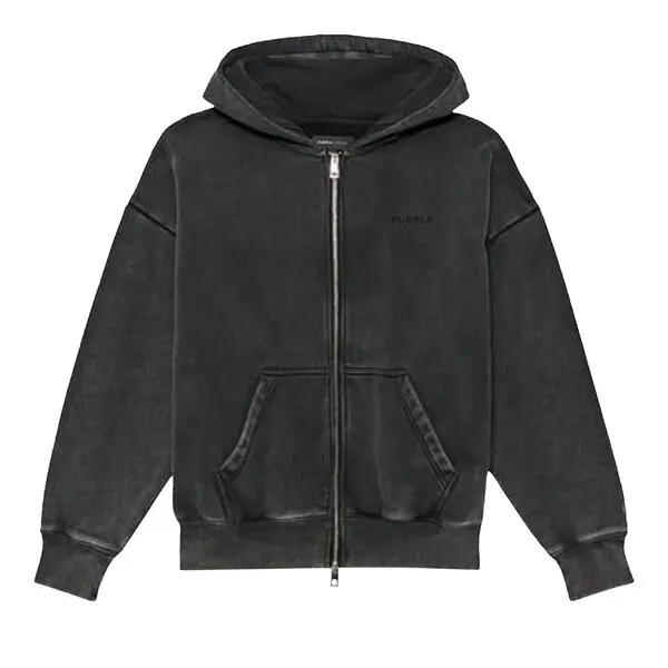 PURPLE BRAND Fleece Zip-up Hoodie - Black