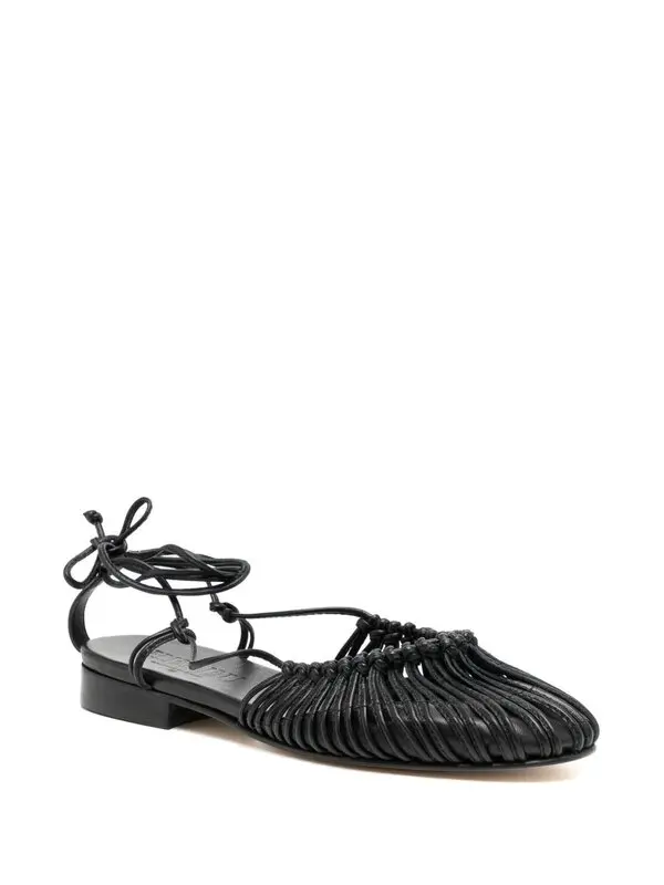 Hereu Mantera Leather Ballets - Black
