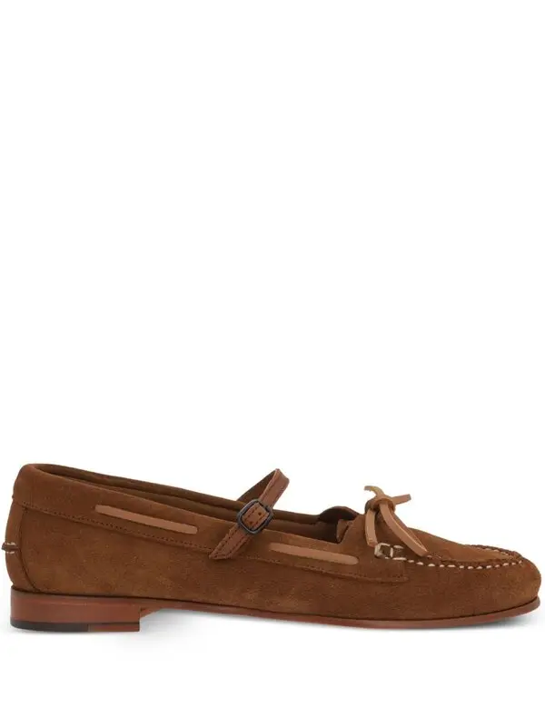 Hereu Lorea Suede Leather Loafers - Brown