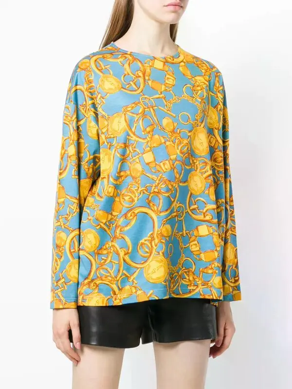 Gucci Chain Print Longsleeve Blouse