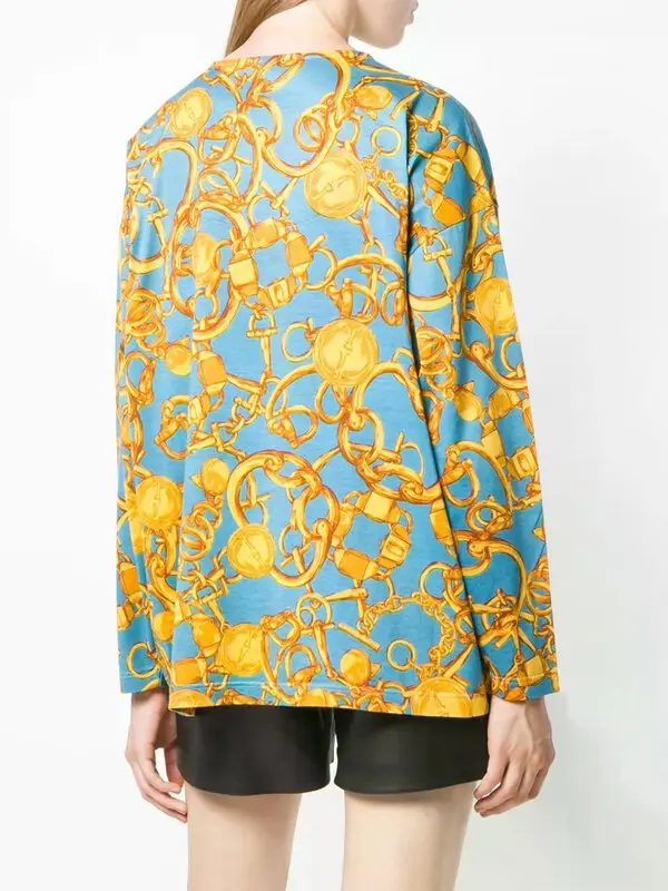 Gucci Chain Print Longsleeve Blouse