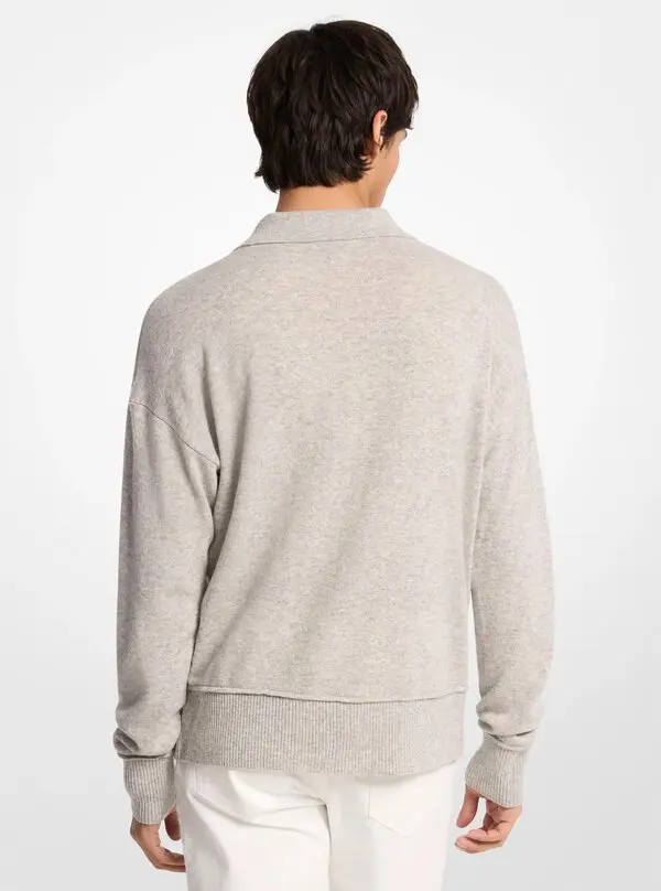 Michael Kors Merino Wool Polo Sweater - Brown
