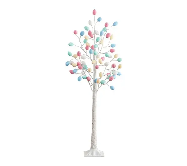 NEARLY NATURAL 5' Pre-lit Twig Tree With Eggs Shaped Led - One-color