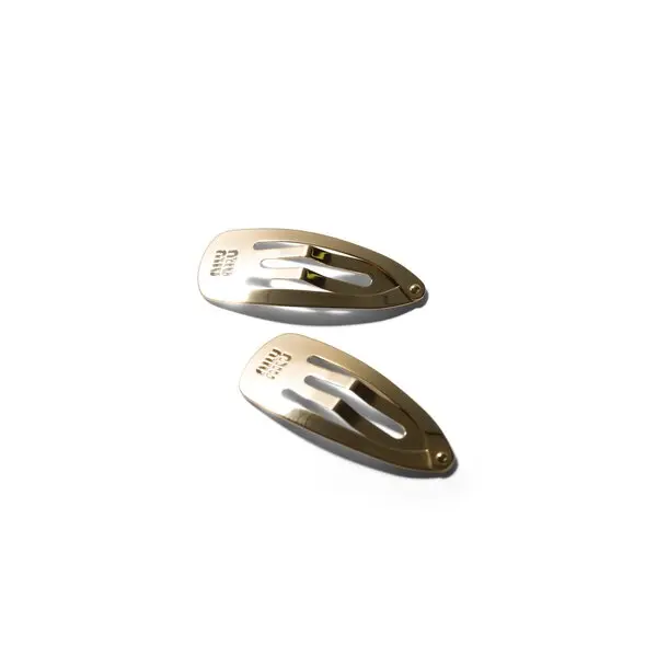 Miu Miu Metal Hair Clips - Gold