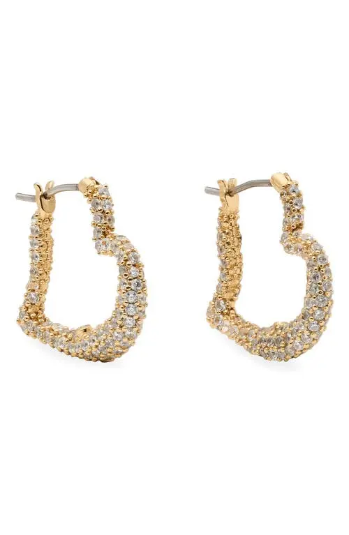 Kate Spade New York Amour Pavé Heart Huggie Hoop Earrings - Clear/gold