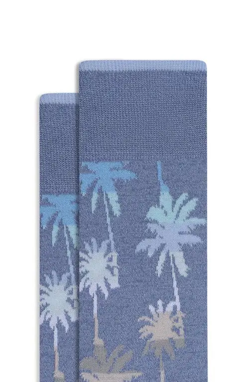 Bugatchi Palm Tree Pattern Dress Socks