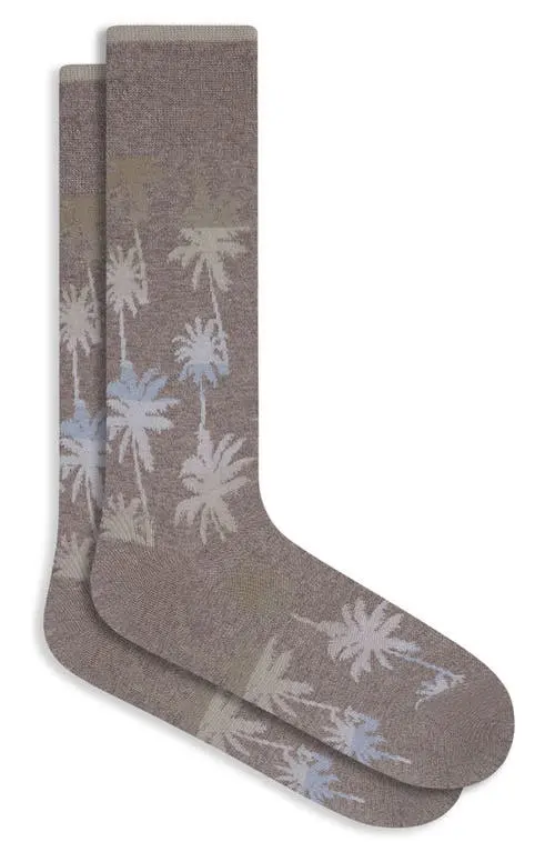Bugatchi Palm Tree Pattern Dress Socks - Sand