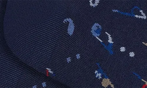 Bugatchi Music Notes Mercerized Cotton Blend Dress Socks