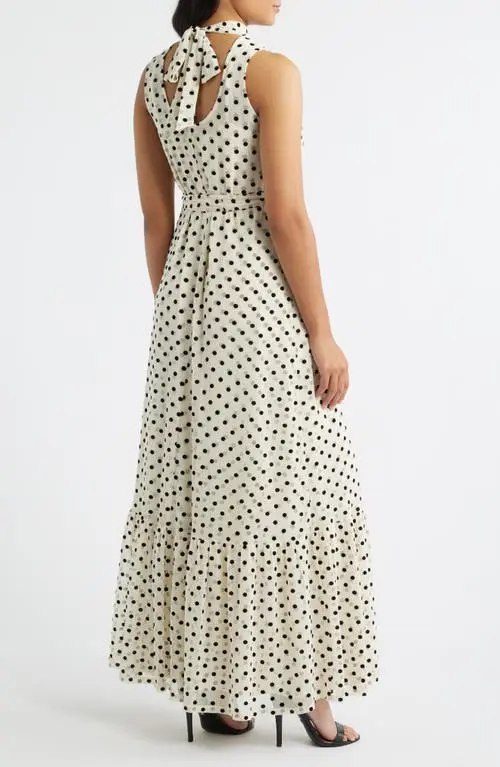 Julia Jordan Polka Dot Sleeveless Gown