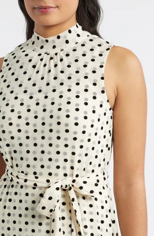 Julia Jordan Polka Dot Sleeveless Gown