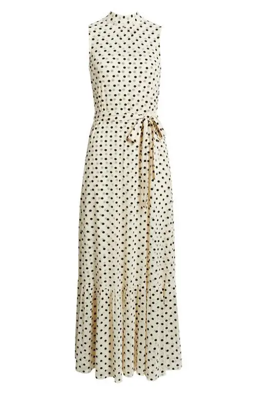 Julia Jordan Polka Dot Sleeveless Gown