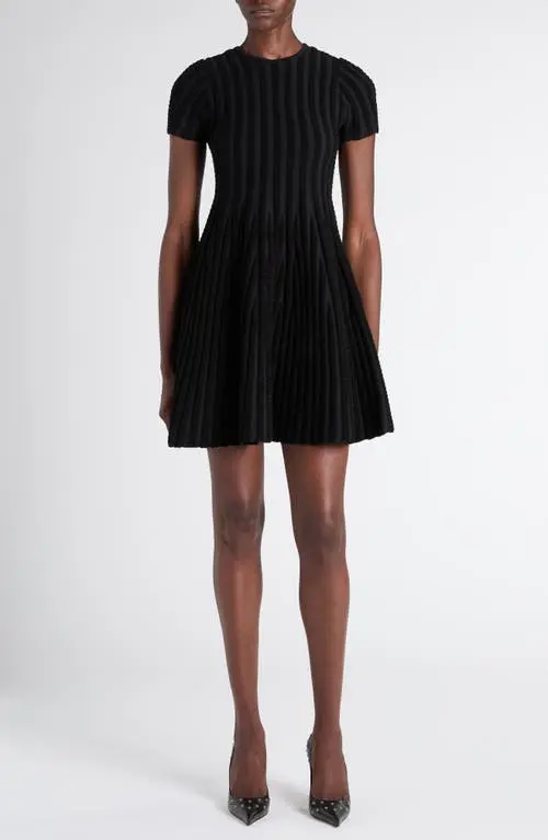 Alexander McQueen Chenille Stripe Mini Sweater Dress