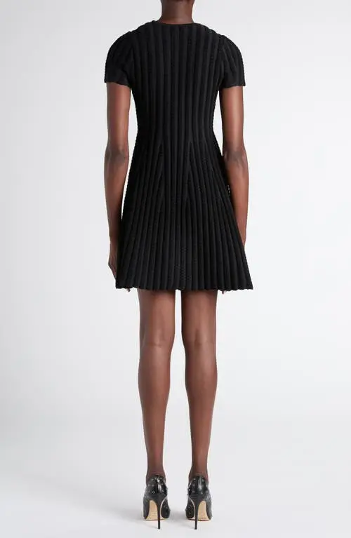 Alexander McQueen Chenille Stripe Mini Sweater Dress