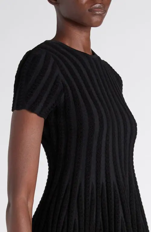 Alexander McQueen Chenille Stripe Mini Sweater Dress