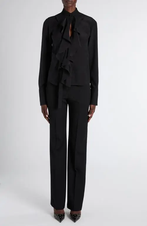 Alexander McQueen High-waist Wool Tuxedo Straight-leg Pants