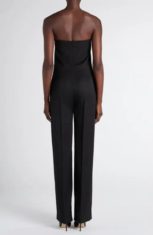 Alexander McQueen Strapless Wool Corset Jumpsuit