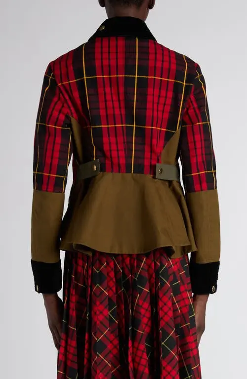 Alexander McQueen Deconstructed Tartan Ripstop Jacket - Bordeaux