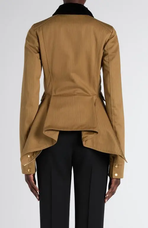 Alexander McQueen Cotton Herringbone Jacket - Light Brown