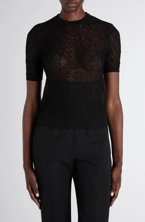 Alexander McQueen Spider Lace Cotton & Silk Jacquard Sweater