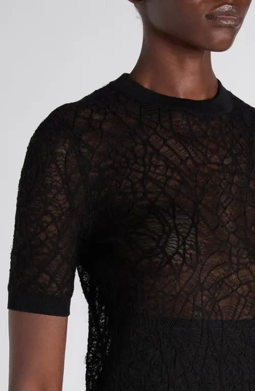 Alexander McQueen Spider Lace Cotton & Silk Jacquard Sweater