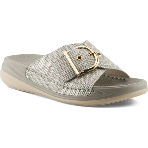 SPRING STEP SHOES Brewer Slide Sandal - Grey Metallic