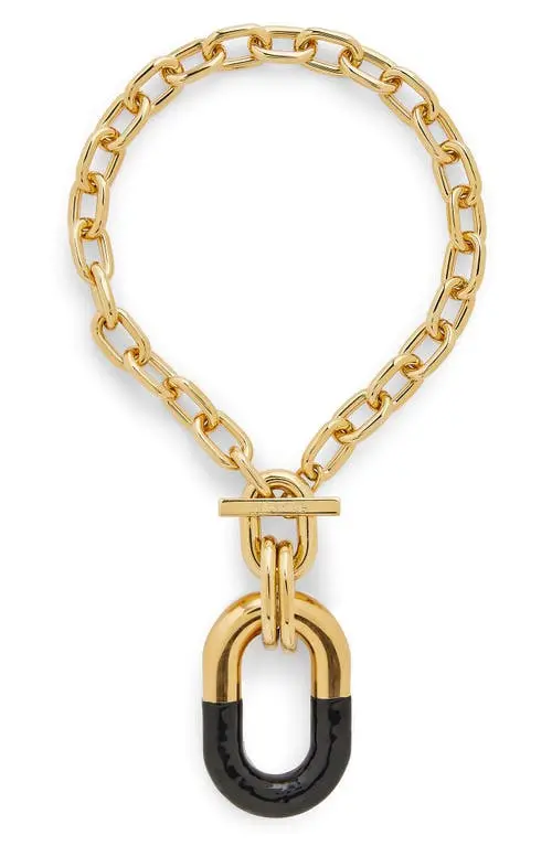 Rabanne Xl Link Necklace - Black/light Gold