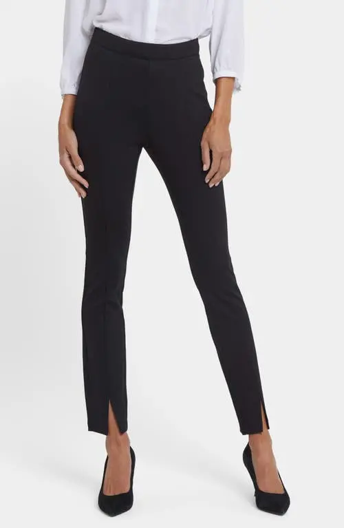 NYDJ Zelda Split Hem Slim Straight Leg Pants - Black