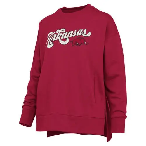 PRESSBOX Arkansas Razorbacks Bonanza Chenille Harper Script Sweatshirt