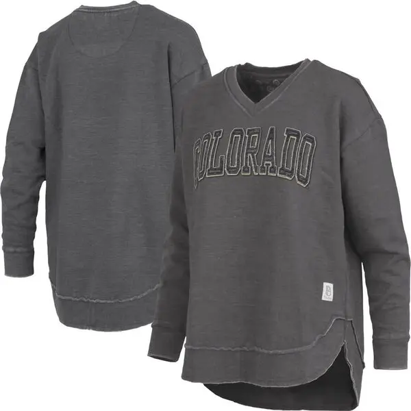 PRESSBOX Colorado Buffaloes Westin Poncho V-neck Pullover Sweatshirt - Black