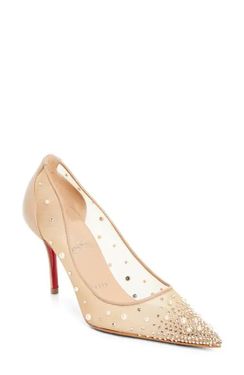 CHRISTIAN LOUBOUTIN Miss Z Degrastrass Perla Pointed Toe Pump - Version Blush