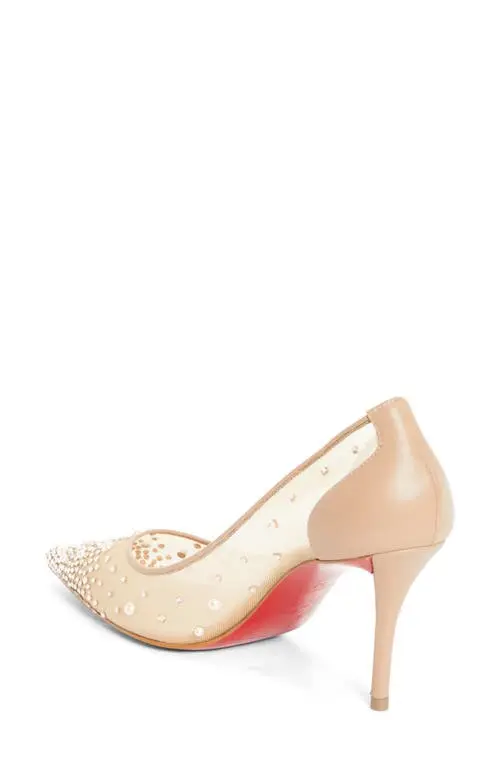 CHRISTIAN LOUBOUTIN Miss Z Degrastrass Perla Pointed Toe Pump - Version Blush