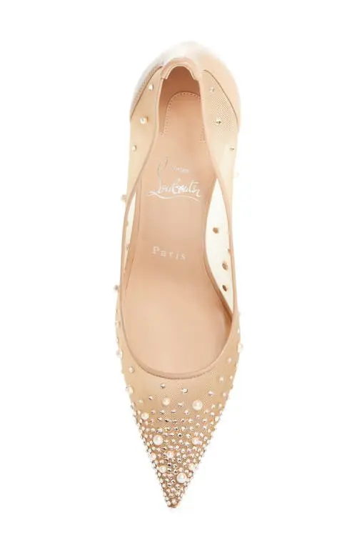 CHRISTIAN LOUBOUTIN Miss Z Degrastrass Perla Pointed Toe Pump - Version Blush
