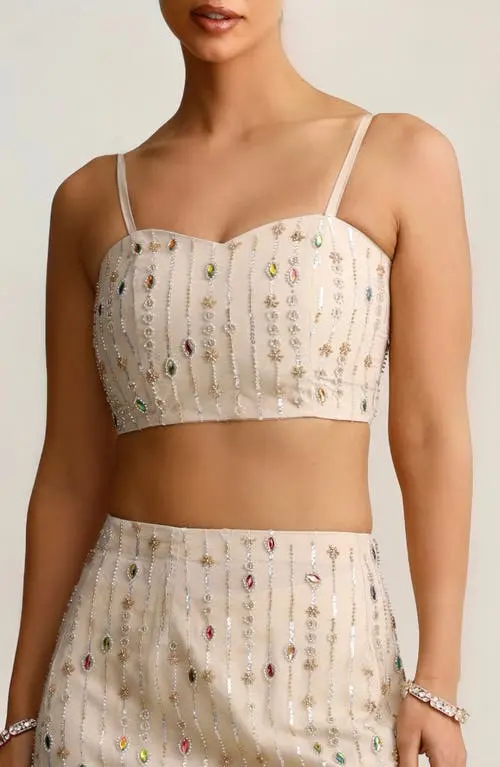 HOLICHIC Isha Beaded Crop Camisole - Ivory