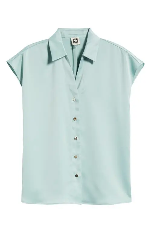 Anne Klein Crepe Button-up Top