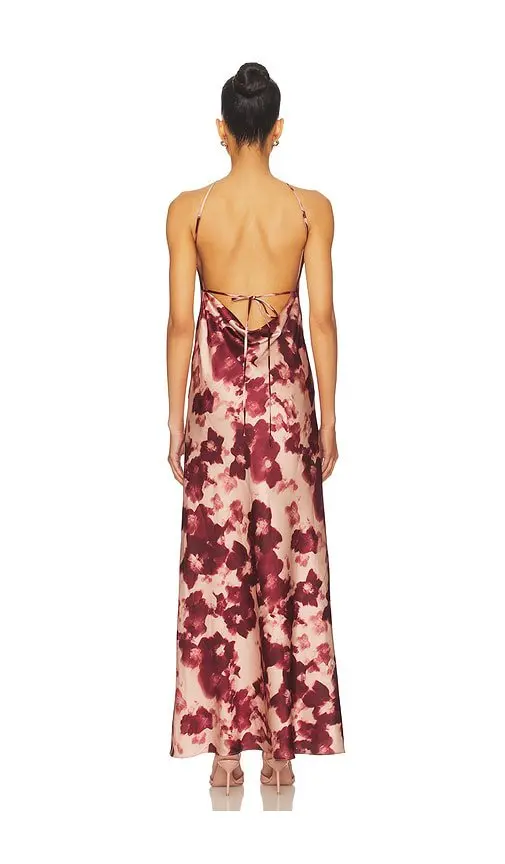 NIA Kelton Satin Floral Maxi Dress