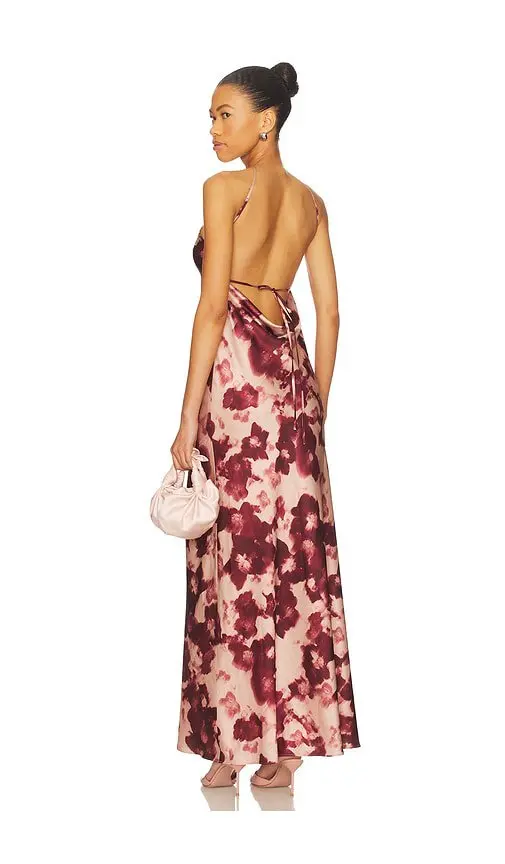 NIA Kelton Satin Floral Maxi Dress