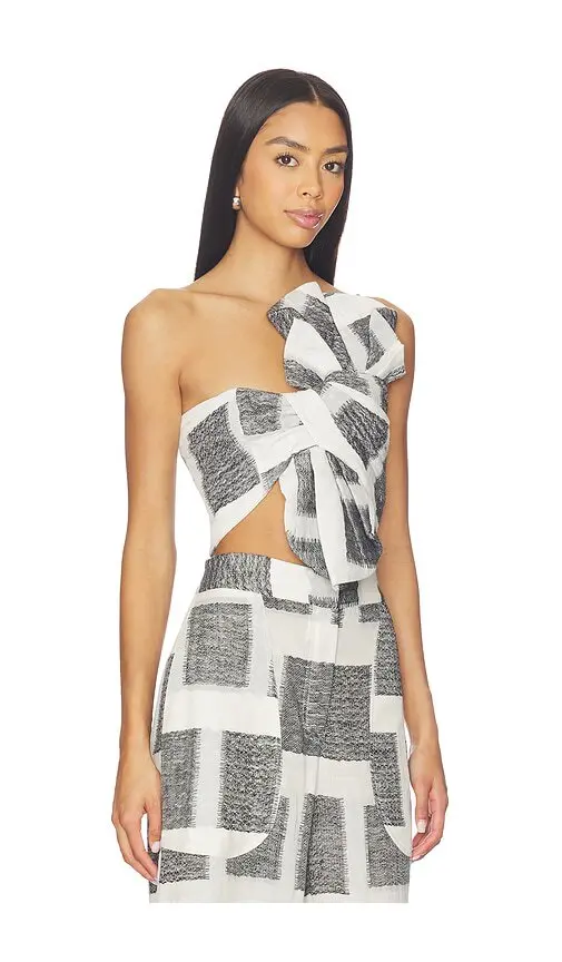 JBQ One Shoulder Cropped Top - Black Square