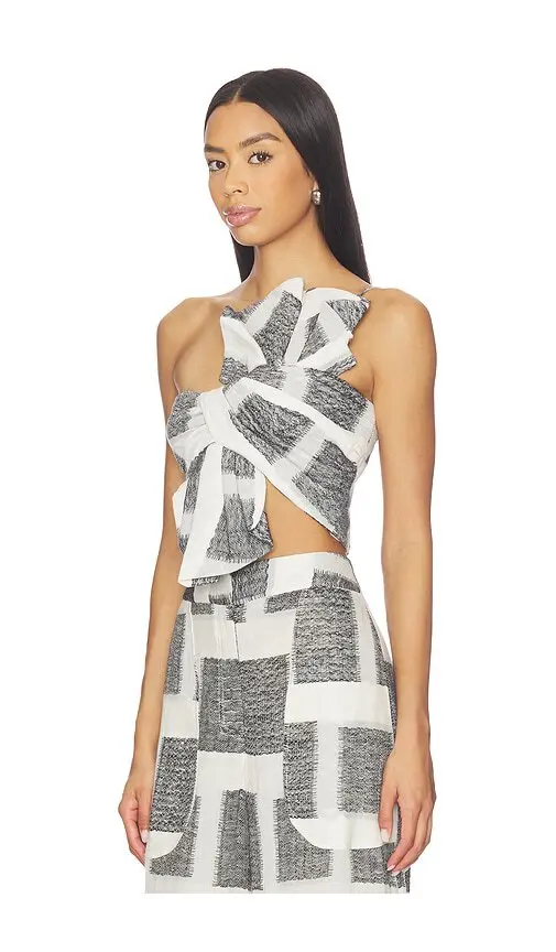 JBQ One Shoulder Cropped Top - Black Square
