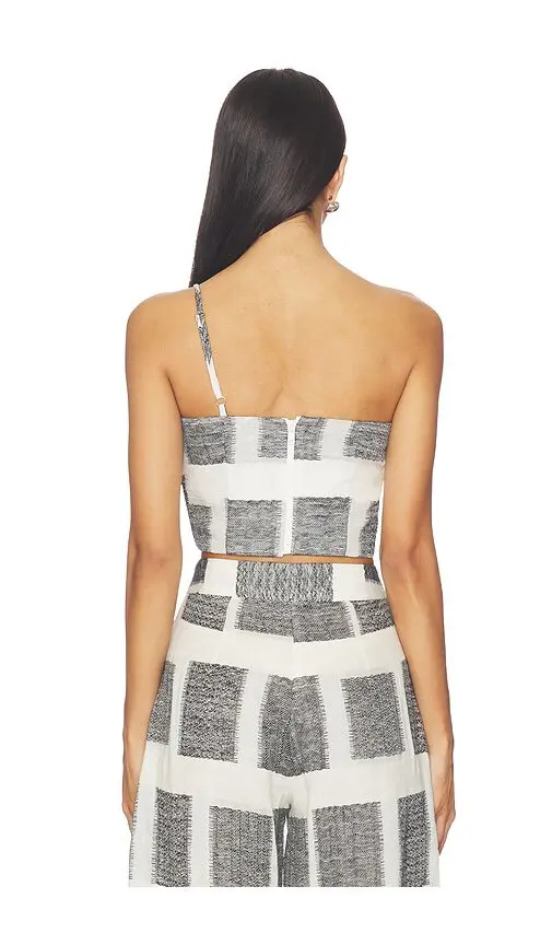 JBQ One Shoulder Cropped Top - Black Square